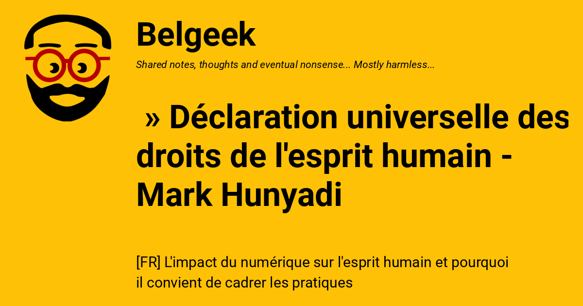 Déclaration universelle des droits de l'esprit humain - Mark Hunyadi ...